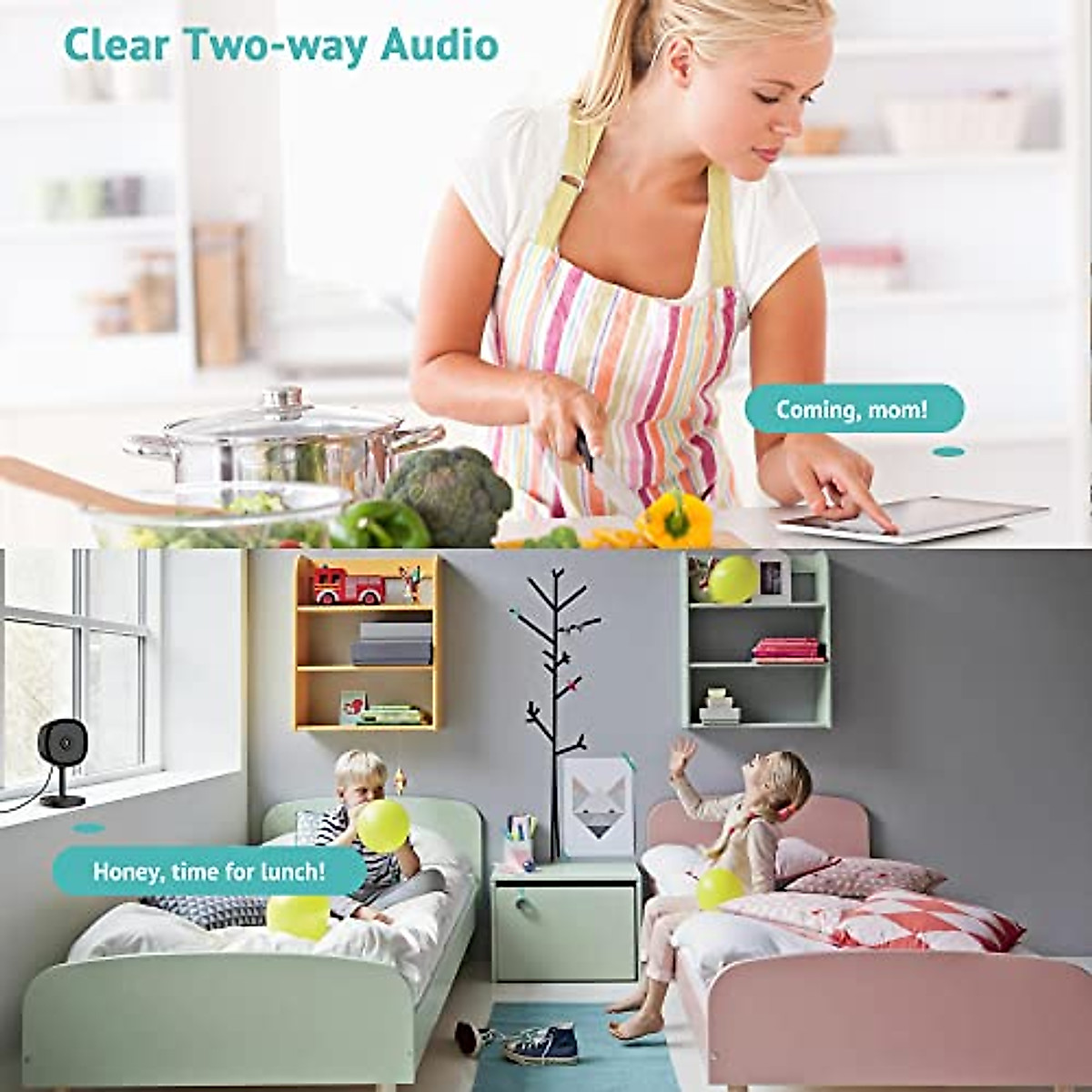 LaView 3MP Cameras for Home Security,2K Indoor Security Camera for Baby/Elder/Pet with Clear Night Vision,24/7 Live Video,Motion Detection,2 Way Audio,US Cloud/SD Card Storage,Compatible with Alexa