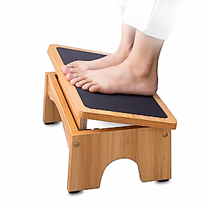StrongTek Adjustable Foot Rest for Under Desk, 3-Level Adjust Incline, 7" Step Stool for Kids Adults, Ergonomic Foot Stool Relieves Swelling, One Step Stool with Non-Slip Surface for Home and Office