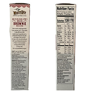 White Lily Chocolate Fudge Brownie Mix, 18oz and White Lily Cinnamon Crumb Cake Mix, 20.35oz BUNDLED With Scraper/Spreader
