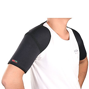 Adjustable Sports Back Shoulder Brace Shoulder Pad Wrap Support Belt Single Sports Pretector - G08 by Mumian Black (Black)