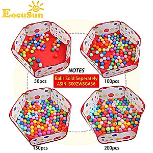 EocuSun Kids Ball Pit Large Pop Up Toddler Ball Pits Tent for Toddlers Girls Boys for Indoor Outdoor Baby Playpen w/Zipper Storage Bag, Balls Not Included (ARed)