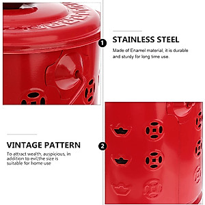 DOITOOL 1 Set Incinerator Can Stainless Steel Burn Barrel Household Burning Paper Bucket with Hooks Barrel Fire Pit Burn Cage for Paper Leaf Yard Waste Trash 9. 04X9. 04X7. 47inch