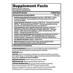 Amy Myers MD Digestive Enzymes for Digestion Aid - 19 Enzymes for Gut Health, Bloating & Stomach Issues - DPP-IV Protease Amylase Lipase Lactase Sucrase - Break down protein carb sugar fiber 120 Caps