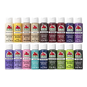 Apple Barrel PROMOABII Matte Finish Acrylic Craft Paint Set Designed for Beginners and Artists, Non-Toxic Formula That Works on All Surfaces, 2 Fl Oz (Pack of 18), 18 Colors May Vary, Count