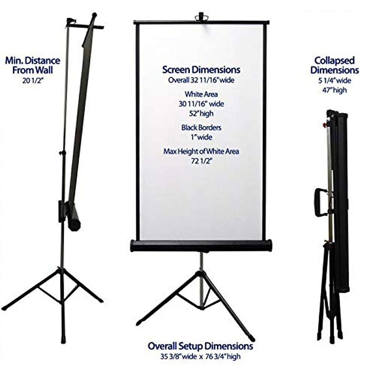 CFS Products Retractable White Photo ID Backdrop for Passport Photos (Free Standing)