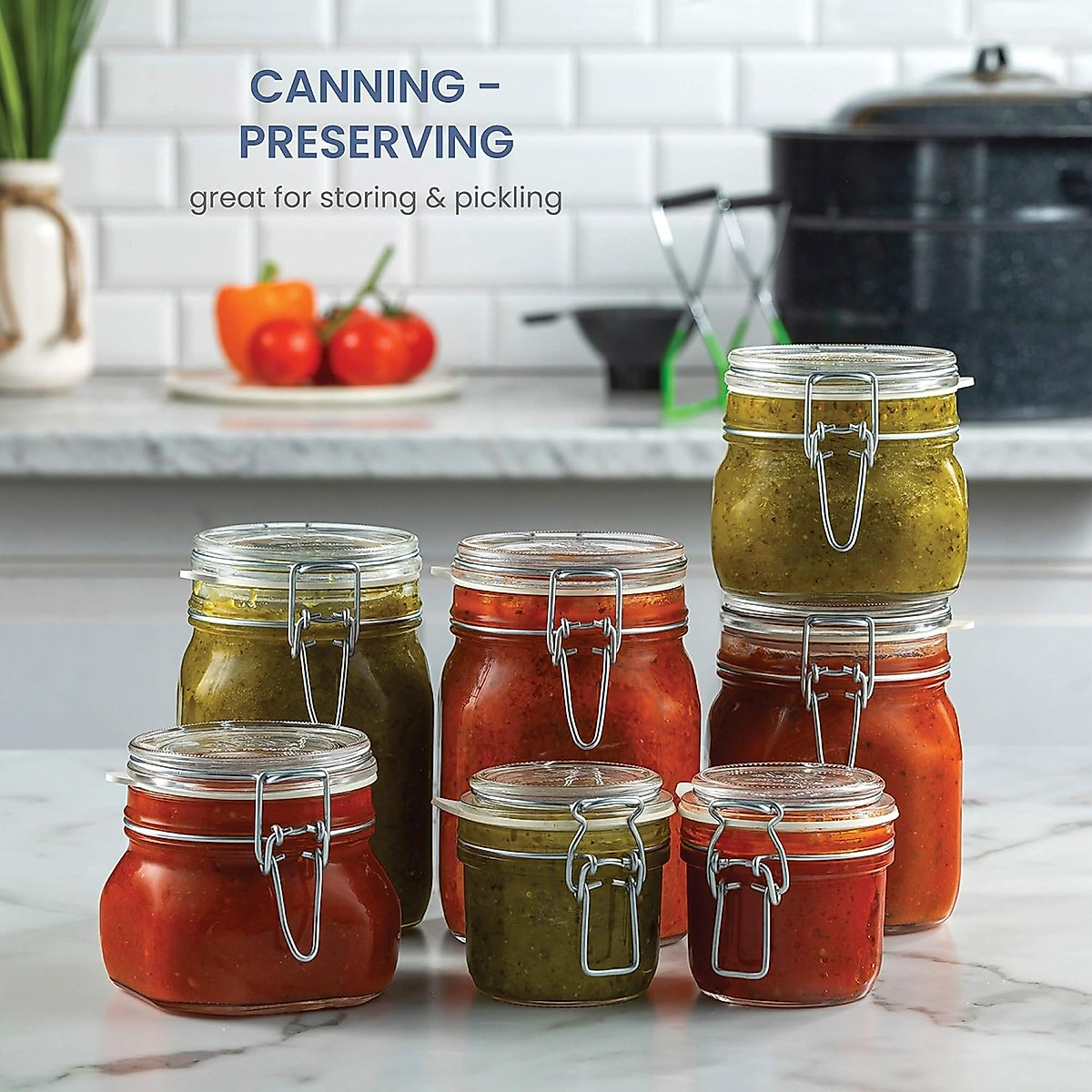 Bormioli Rocco Fido Clear Glass Jar with 85 mm Gasket,0.5 Liter (Pack of 2)