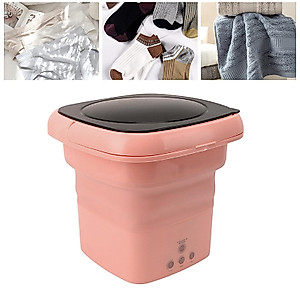 Mini Folding Bucket Washer, Foldable Washing Machine Portable Bucket Laundry Washer for RV Travel Apartment 100 to 240V (US Plug)