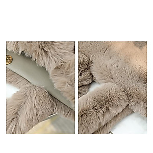 Plush Tote Bag Y2K Women Aesthetic Fuzzy Underarm Bag Furry Warm Winter Shoulder Bag Trendy Accessories (Black)