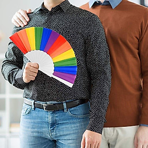 RAZZUM Decorative Folding Fans Folding Fan Rainbow Hand-held Folding Fan Dance Folding Fan Fan Decorative Fan Wedding Gifts, Party Gifts Gift Hand Fan fan