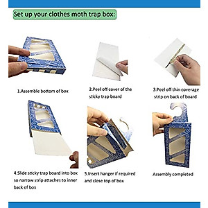 PTCLTRAPS8 Moth Traps for Clothes Closets Moth, Refillable, Odor-Free & Natural, Blue, 4 Packs