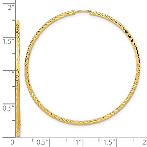 14K Yellow Gold Square Tube Endless Round Hoop Earrings