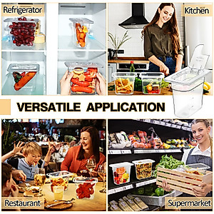 Geetery 12 Pack 1/9 Size 6'' Deep Polycarbonate Food Pan with Lid Clear Stackable Plastic Pan Restaurant Food Storage Containers with Hinged Lids for Hotel Supplies