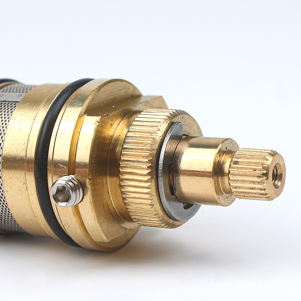 Shower Mixer Cartridge, Thermostatic Mixing Valve Spool Faucet Replacement Parts for Water Temperature Valve Mixer, Copper Brass Thermostat Adjust Bath Tap Repair Kit Assembly