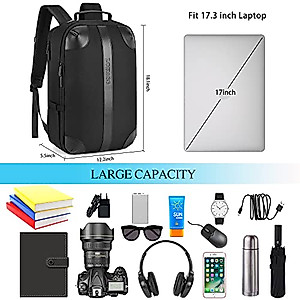 Laptop Backpack for Men, 17.3 Inch Business Work Laptop Backpacks Lightweight Slim Durable Water Resistant Women Backpack College School Bookbag Computer Backpack Black
