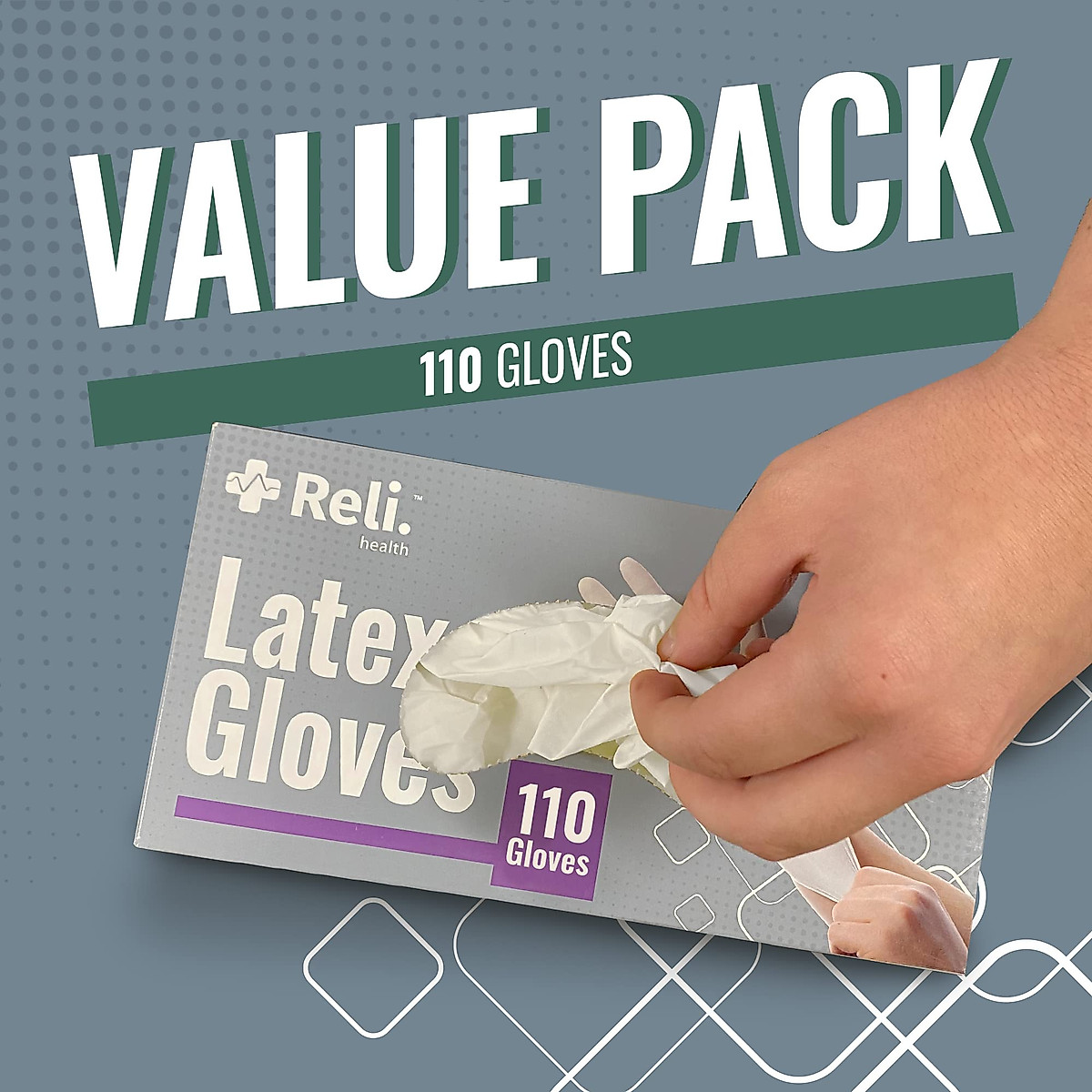 Reli. Latex Gloves, Small (110 Count) | Disposable | Powder-Free | White Gloves, Non-Sterile | All Purpose - Cleaning, Automotive, Cooking, Industrial, Laboratory | Single Use (Small)