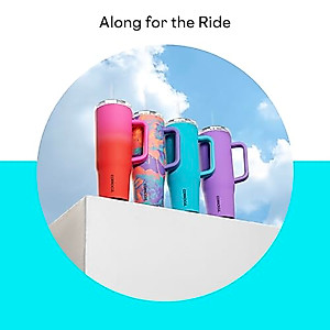 Corkcicle Cruiser Insulated Tumbler with Handle and Straw, Capri Blue, 40 oz – Reusable Water Bottle Keeps Beverages Cold for 20 Hours, Hot for 9 Hours – Cupholder Friendly, Spill Proof Tumbler