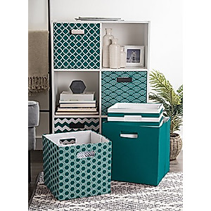 DII Collapsible Polyester Storage Cube, Honeycomb, Teal, Large