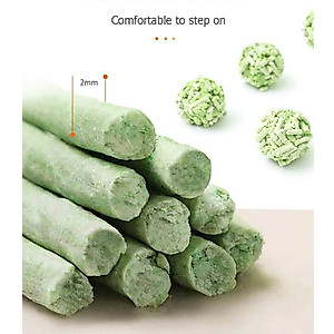 Edible Cat Litter Water Soluble Cat Litter - Tofu Cat Litter，Low Dust Litter, 100% Edible Soybean and Corn Materials，2mm Diameter ，Fast Agglomeration - 5 Lb (Green Tea)