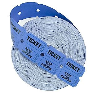 Brybelly 2000 Two Part Double Roll Raffle Tickets (Choose Ticket Color) - Includes 100 Bonus Colored Markers!