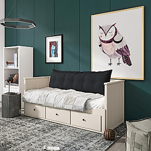 Johnear Bolster Pillow Headboard Backrest Pillow Large Daybed Cushion Lumber Back Pad Support Positioning Sofa Bed Rest Reading Pillow （Black, 76 x 3 x 20 inches）