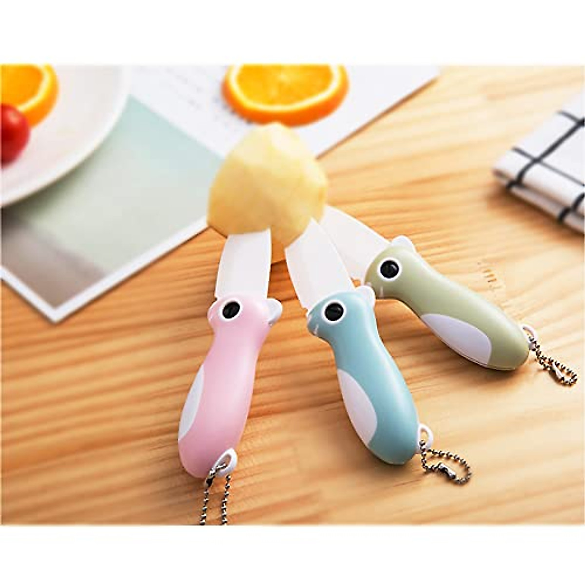 COLLMORE Ceramic Paring Knife - Small Folding Pocket Knife with 2.3in Sharp Blade - 1.3oz Mini Cute Portable Fruit Knife for Travel, Camping, Kitchen, Women, Men(Pink)