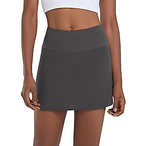 BALEAF Women's Pleated Tennis Skirts High Waisted Lightweight Athletic Golf Skorts Skirts with Shorts Pockets Gray Medium