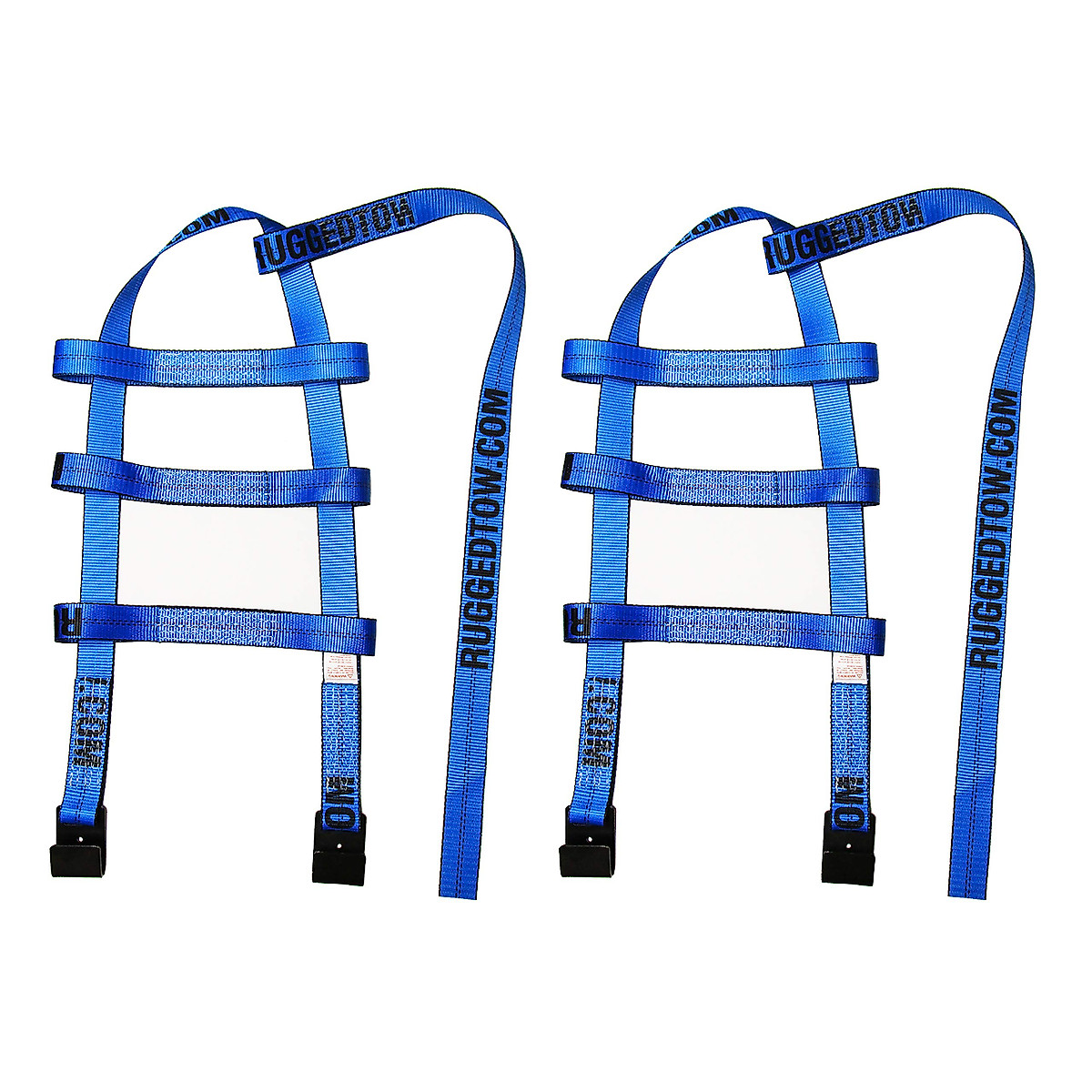RuggedTow 2X USA Car Basket Straps Adjustable Tow Dolly DEMCO Wheel Net Set Flat Hook Standard Wheels Fits (14-20 Inches, Blue) Domestic