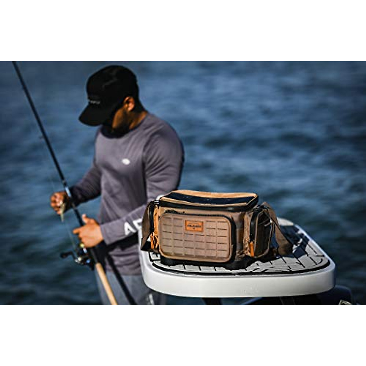 Plano Guide Series 3500 Tackle Bag, Beige, Includes 5 3500 Stowaway Organization Boxes, Premium Soft Fishing Tackle Storage, Waterproof & Non-Skid Base