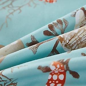 Brandream Luxury Nautical Bedding Set Queen Size Coastal Beach 100% Egyptian Cotton Duvet Cover Set 3-Piece Smooth Crisp Silky (Comforter Not Included)