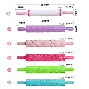 Kani Cake Decorating Embossed Rolling Pins, 12pcs Fondant Cake Paste Decorating Tool, Textured Non-Stick Designs and Patterned, Ideal for Baking Fondant, Pizza, Cookies, Pastry