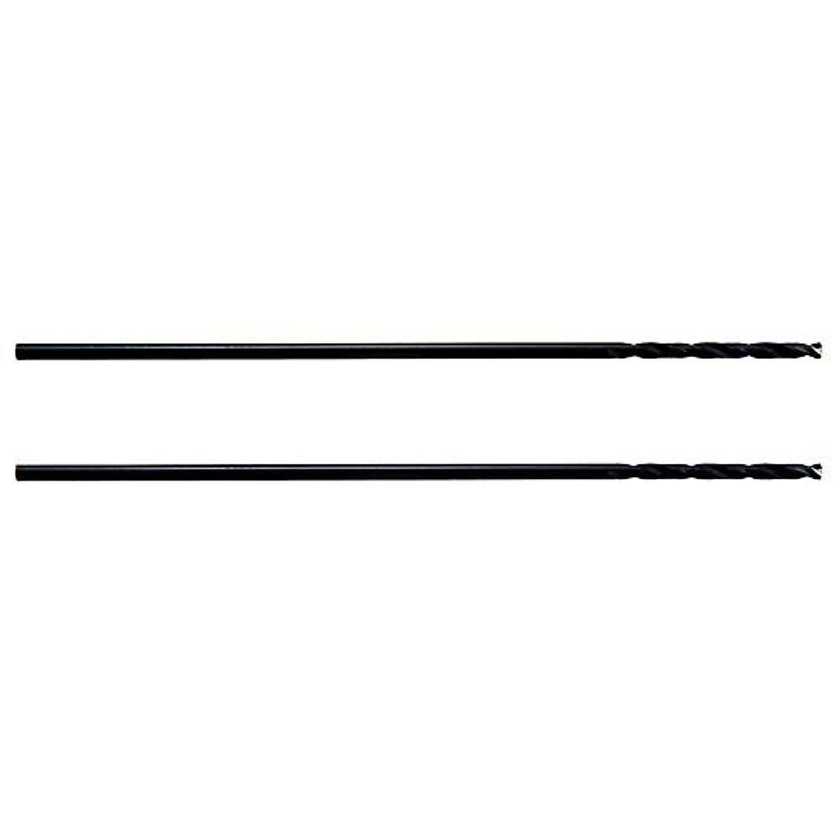 MAXTOOL 5/32"x6" 2pcs Identical Aircraft Extension Drills HSS M2 Extra Long Deep Twist Drill Bits Straight Shank Fully Ground Black; ACF02B06R10P2