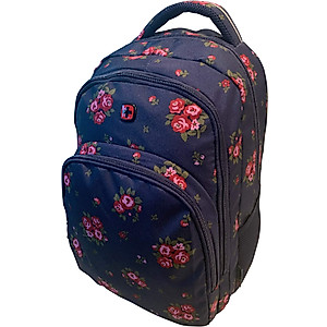 Wenger Upload Backpack With 16" Laptop Pocket And Tablet Pocket, Navy Floral Print