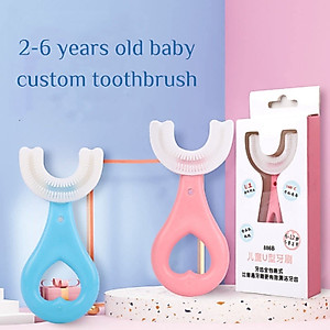 CROOT 2 PCS U-Shaped Toothbrush for Kids, U Shape Portable Toddler Silicone Toothbrush,Infant and Children Toothbrush with U-Shaped Brush Head,Extra Soft and Healthy Silicone Toothbrush (2-6 Age)