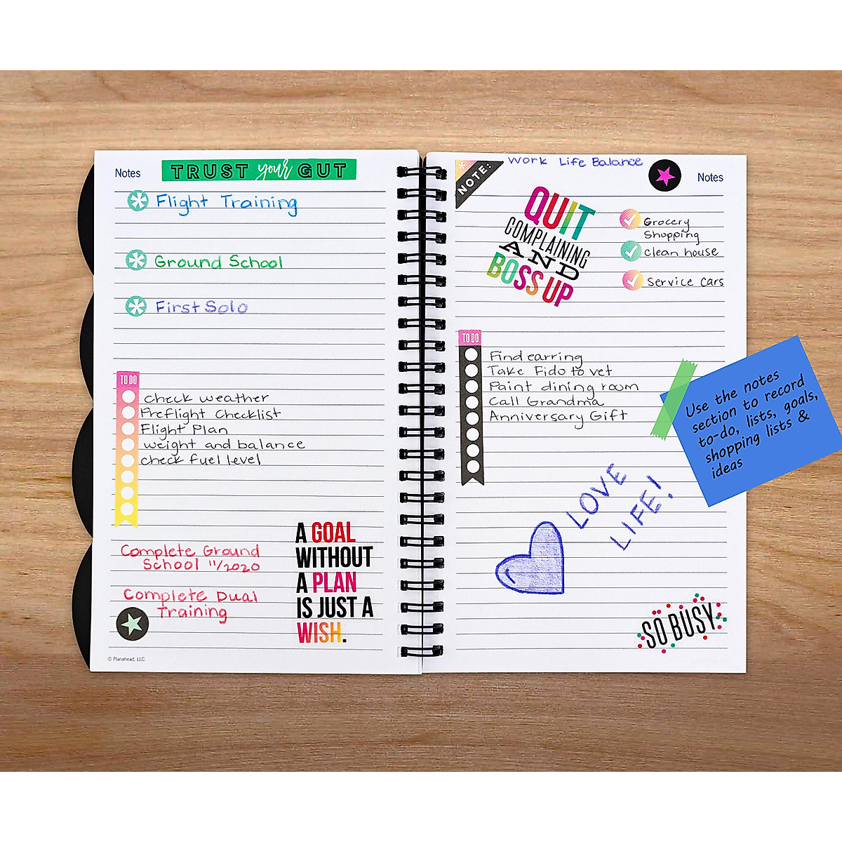 PlanAhead - Weekly & Monthly Undated Life Planner to Increase Productivity, Time Management and Hit Your Goals - Organizer Notebook & Productivity Journal, Start Any time, A5 Size, Last 1 Year, Black