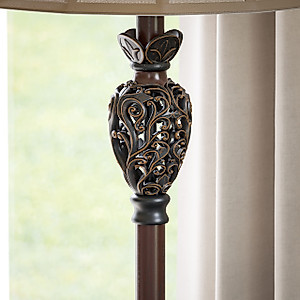 Kenroy Home 20181GR Iron Lace Floor Lamp with Golden Ruby Finish, Classic Style, 62.75" Height, 18" Width, 18" Depth