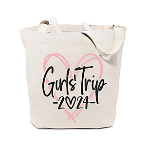 GXVUIS Canvas Tote Bag for Women Aesthetic Girls Trip Love 2024 Reusable Shoulder Bags for Shopping Beach Gift for Friend White