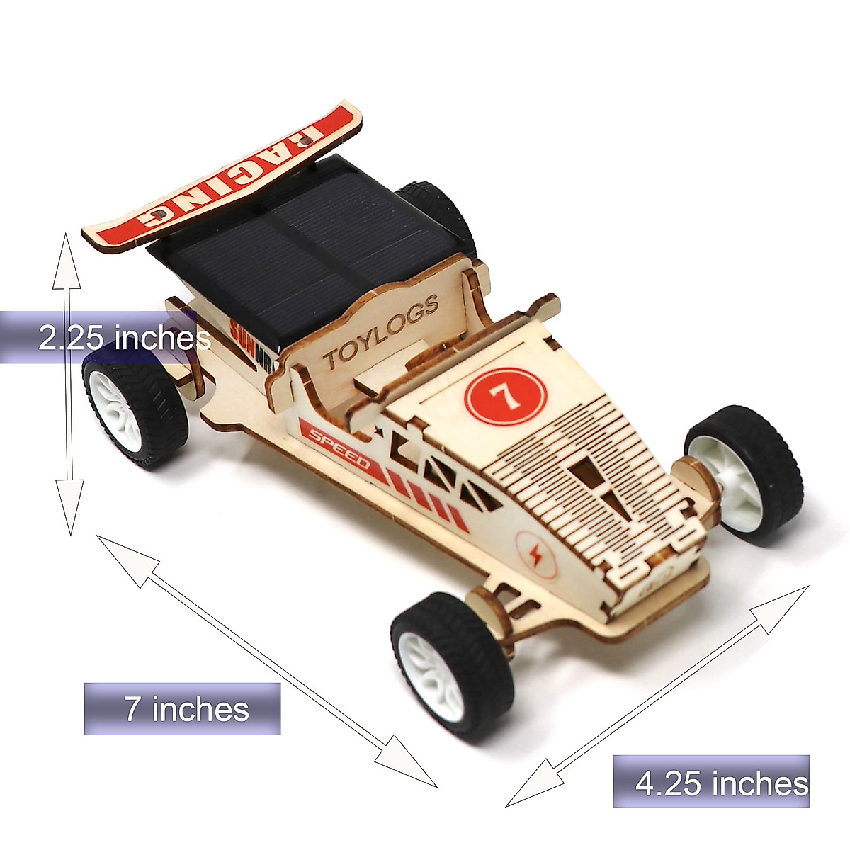 TOYLOGS Solar Wooden Race Model Car Kit - STEM Projects for Kids Ages 8-12 - DIY Science Toys 3D Puzzle Toy Educational Building Mechanical Set Gift for Girls and Boys