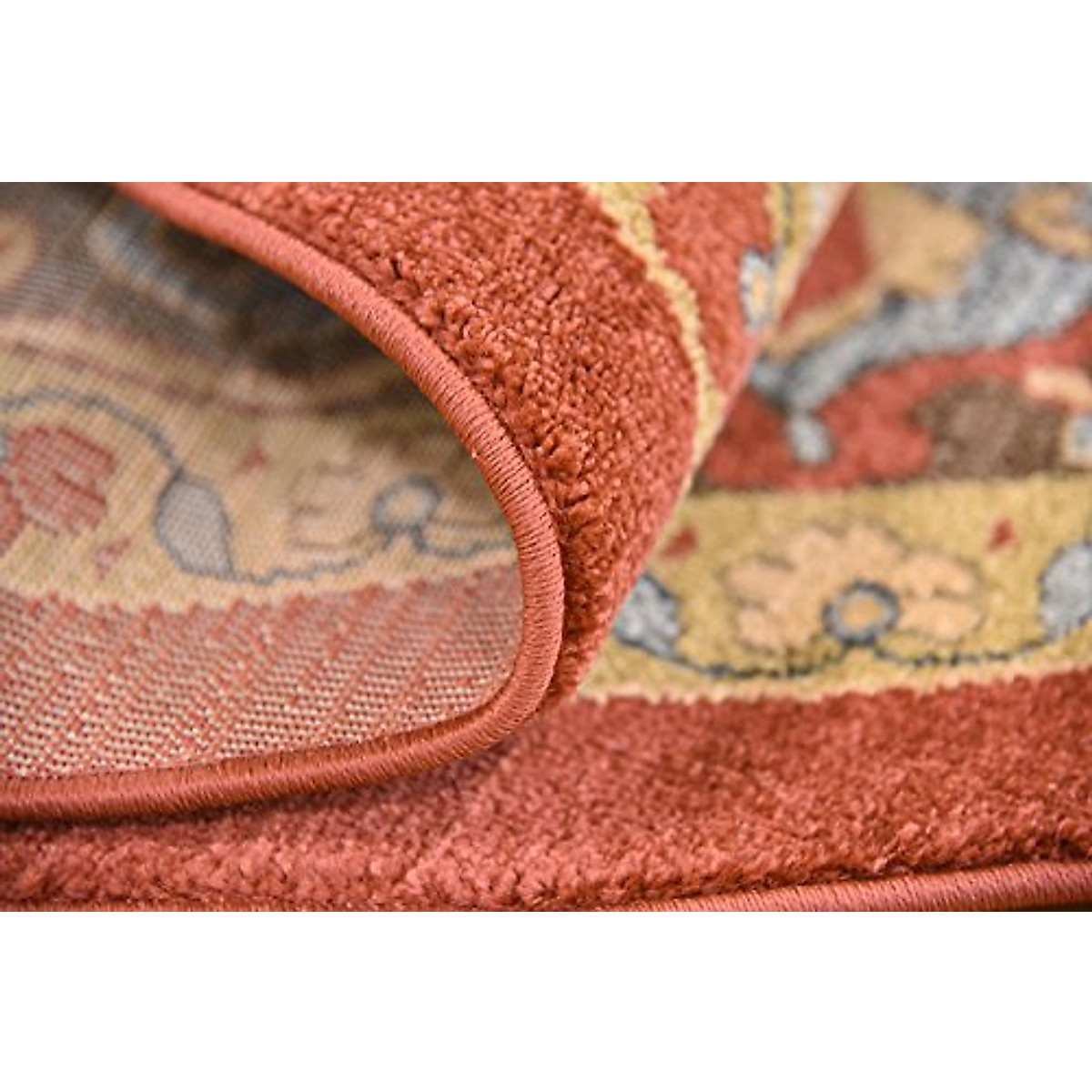 Unique Loom Sahand Collection Traditional Geometric Classic Red Round Rug (8' 0 x 8' 0)