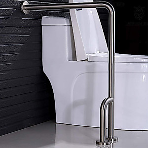 Grab Bar Bathroom Frosted Surface Handrails 304 Stainless Steel Floor Bathroom Safety Rails Barrier-Free H-Shaped Guardrail (Left and Right Models)