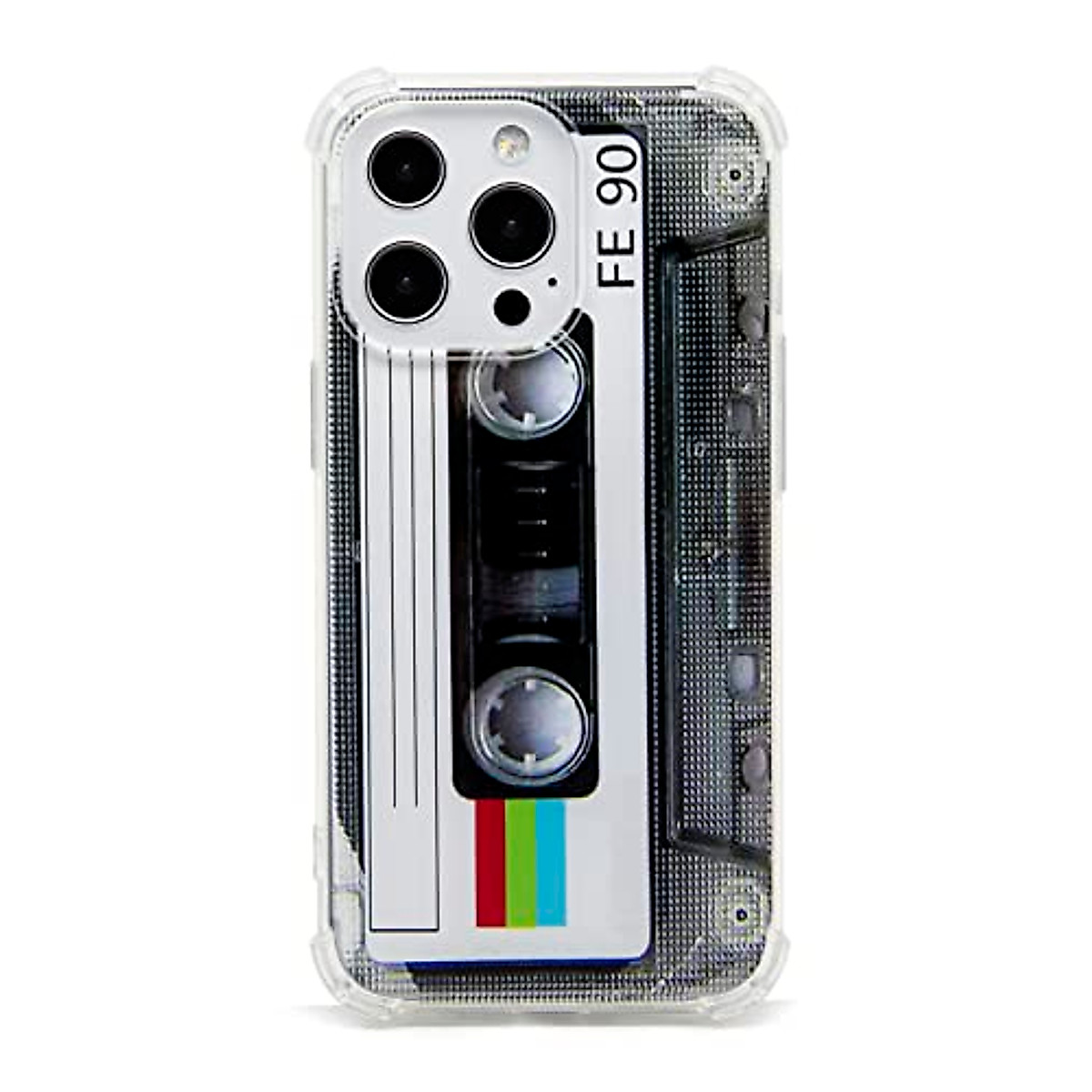 FAteamll Case for iPhone 13 Pro, Matte Finish Heavy Duty Soft Back Cover with Reinforced Corners TPU Soft Bumper Retro Cassette Tape Case Compatible with iPhone 13 Pro(6.1 Inch)