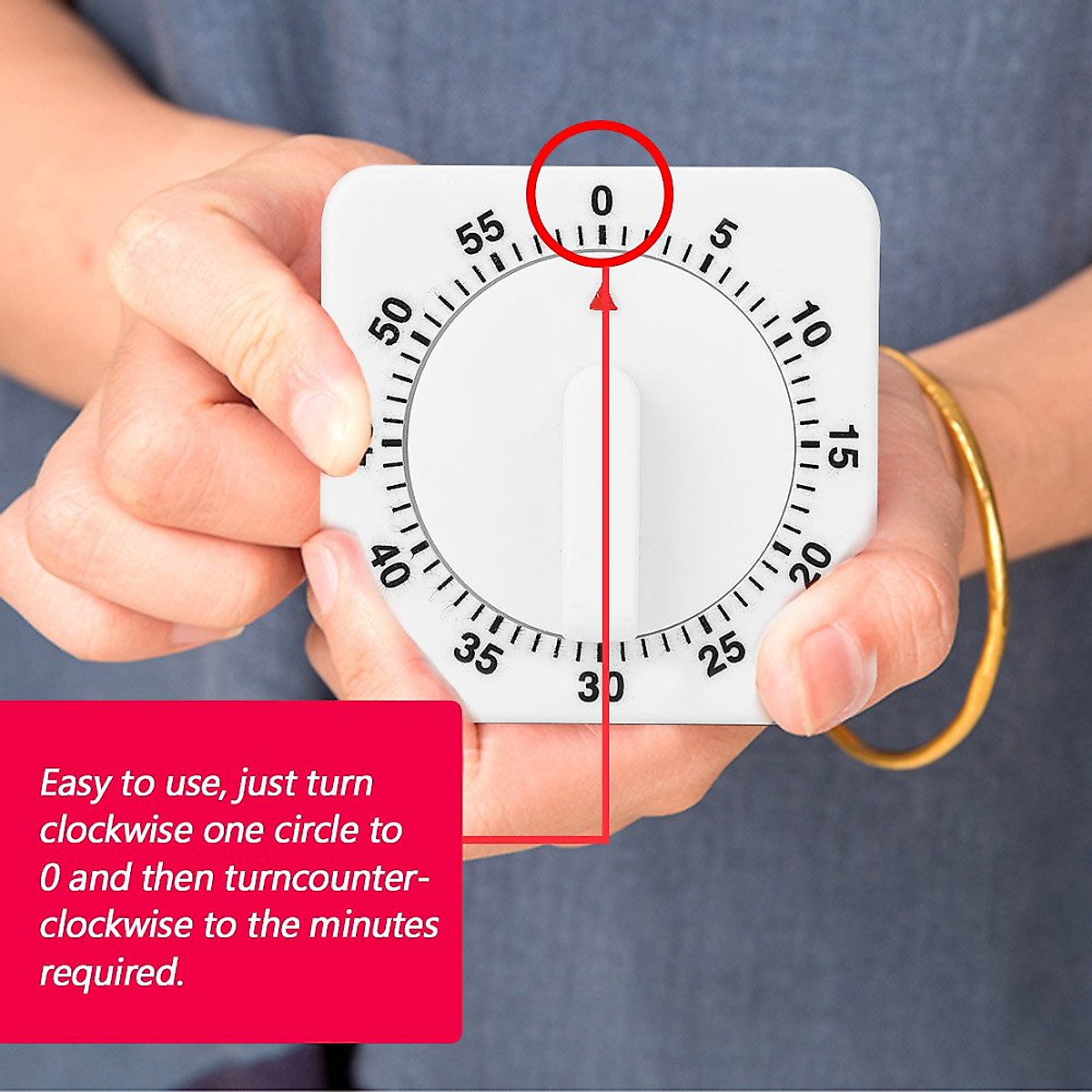 Portable 60 Minutes Count Down Mechanical Timer Baking Kitchen Cooking Tool Food Preparation Home Kitchen Helper