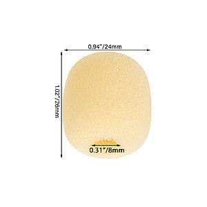 BQLZR 8mm Dia Yellow Wind Shield Mic Sponge Cover for Loudspeaker Lapel Microphone Headset Microphone EY-M02 Pack of 10