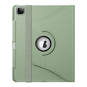 Fintie Rotating Case for iPad Pro 12.9-inch 6th Generation 2022-360 Degree Swiveling Protective Cover with Pencil Holder, Auto Sleep/Wake, Also Fit iPad Pro 12.9" 5th/4th/3rd Gen, Sage Green