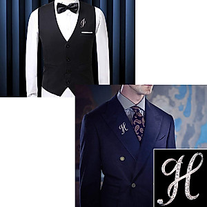 Letter Brooch Pins Initial Rhinestone Brooch for Women Crafts Silvery D