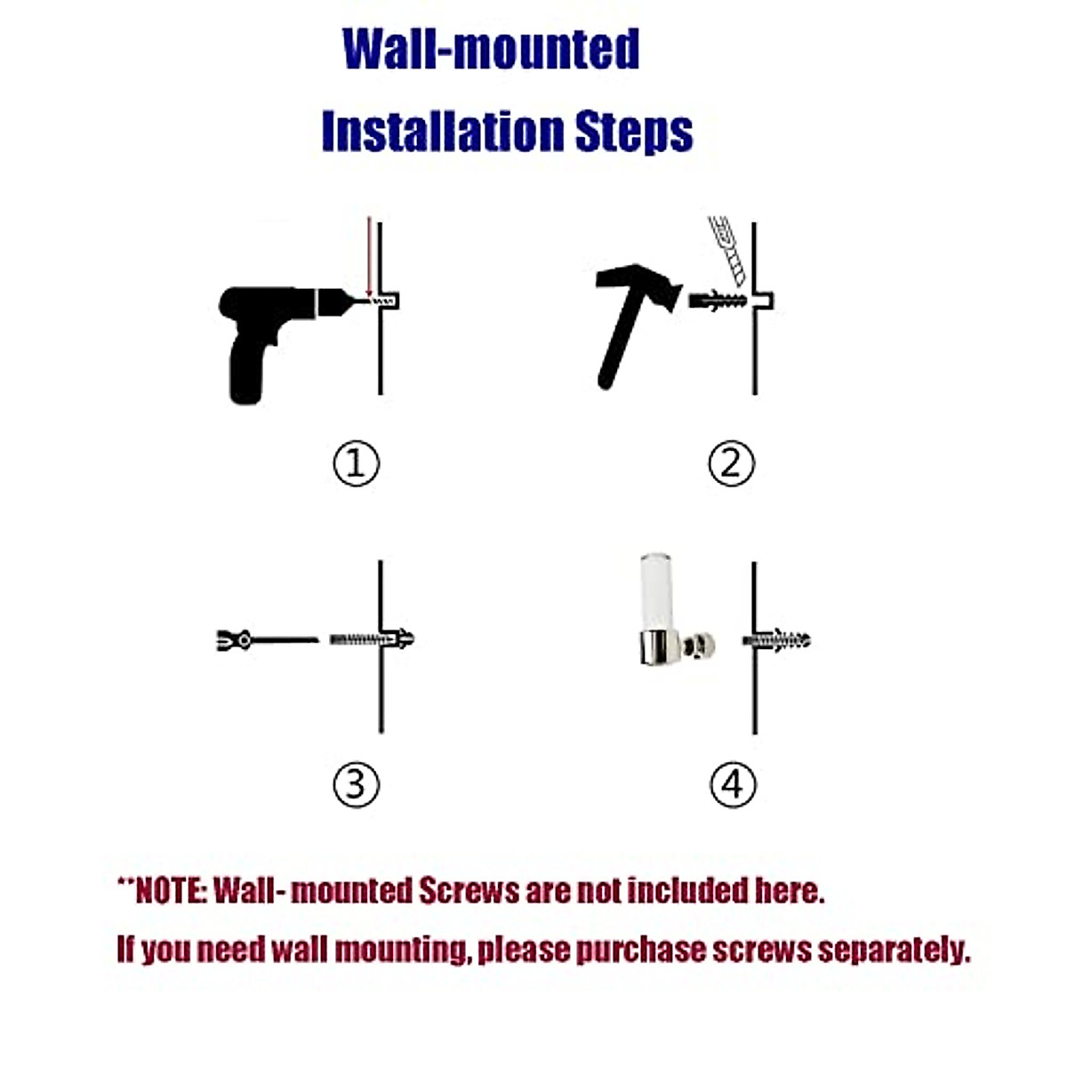 LC LICTOP 50mm Transparent Chrome Round Feet Acrylic Hooks 2pcs