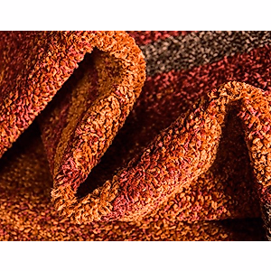 Unique Loom Autumn Collection Modern Contemporary Casual Abstract Area Rug, Rectangular 5' 0 x 8' 0, Terracotta/Burgundy Border