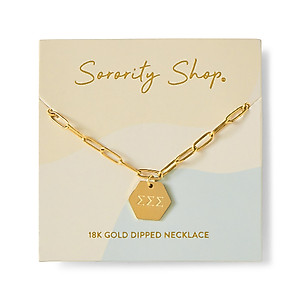 Sorority Shop Sigma Sigma Sigma Paperclip Necklace — SSS 18K Gold Plated Sorority Gifts Necklace, Long-Lasting Sigma Sigma Sigma Gifts for Women