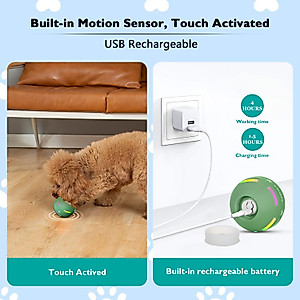 BARHOMO Dog Balls,The 3rd Generation Interactive Toys for Puppy/Small/Medium/Large Dogs,Improved Dog Rolling Effect Tennis Ball with Strap, Tough Motion Activated Automatic Moving Dog Ball Toys