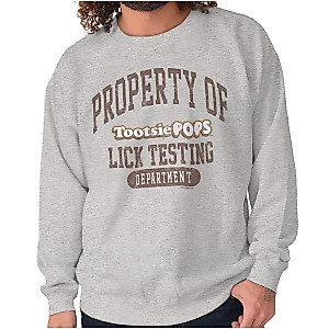 Brisco Brands Tootsie Pops Candy Testing Department Sweatshirt for Men or Women Sport Grey