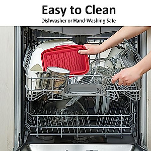 Air Fryer Silicone Liners Pot for Ninja Foodi Dual DZ090 6QT, 2 Pack Reusable Air Fryer Silicone Replacement Basket Bowl, Collapsible Baking Tray for Air Fryer Accessories (Red)